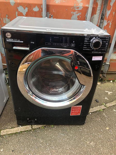 Hoover 8kg 1400rpm Integrated Washing Machine - Black with chrom HBWS4 ...