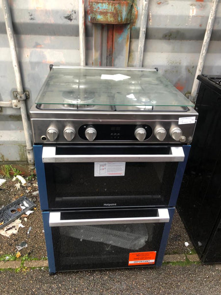 Hotpoint HDM67G0C2CX 60Cm Stainless Steel Gas Double Oven Cooker LPG C ...