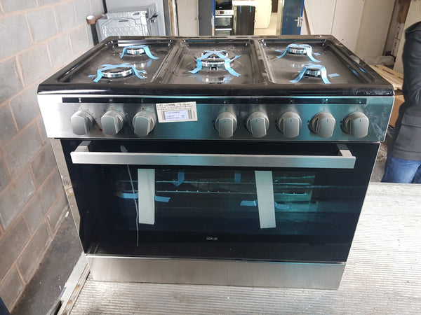 LOGIK LFTG90X18 90 cm Duel Fuel Range Cooker – Stainless Steel LPG CON ...