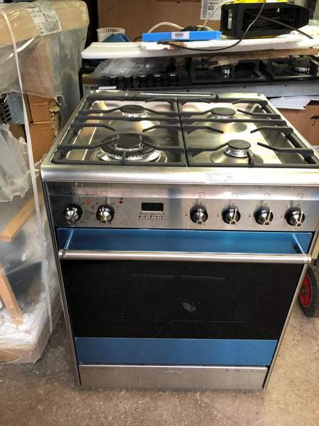Smeg Cooker SUK61PX8 60cm Stainless Steel Pyrolytic Dual Fuel LPG CONV ...