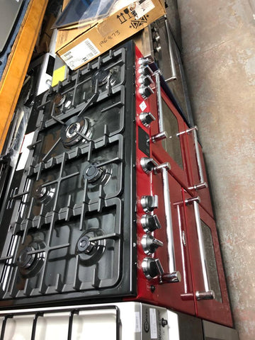 BELLING Kensington 100G Gas Range Cooker - Red & Chrome 100 cm 4444440 ...