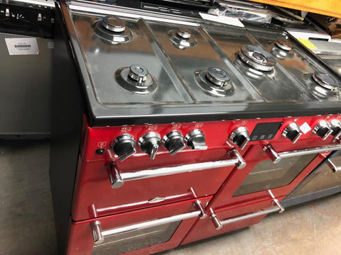 BELLING Kensington 100G Gas Range Cooker - Red & Chrome 100 cm 4444440 ...