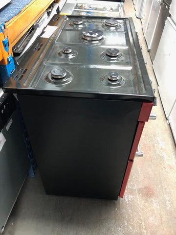 BELLING Kensington 100G Gas Range Cooker - Red & Chrome 100 cm 4444440 ...