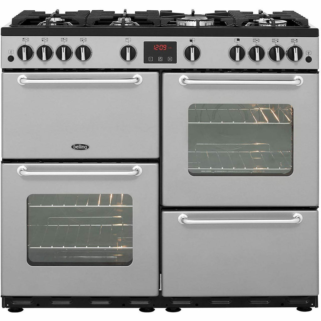 Belling Sandringham 100GT - 100cm Gas Range Cooker - Silver [44444120 ...