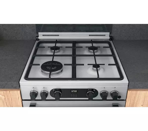 Cannon Hotpoint CD67G0CCX Inox Freestanding 60cm Gas Double Cooker Cas ...
