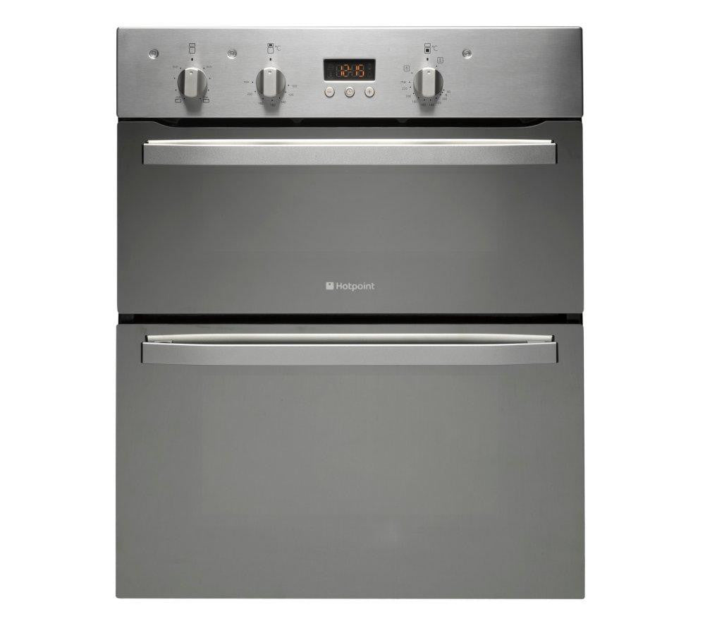 HOTPOINT UD53X Electric Built-under Double Oven - Stainless Steel ...